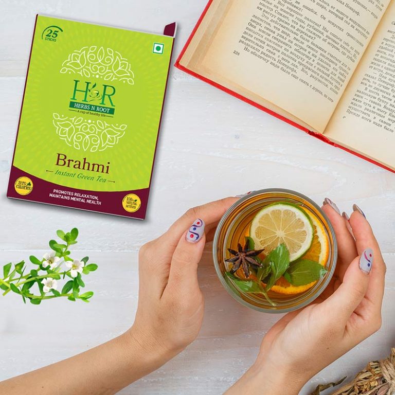 Brahmi | Ashwagandha - 100% Soluble Instant Herbal Green Tea | A Cup of ...